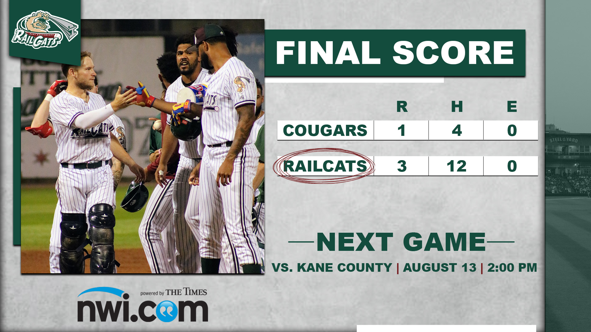 Cuello’s Gem Backs RailCats Victory